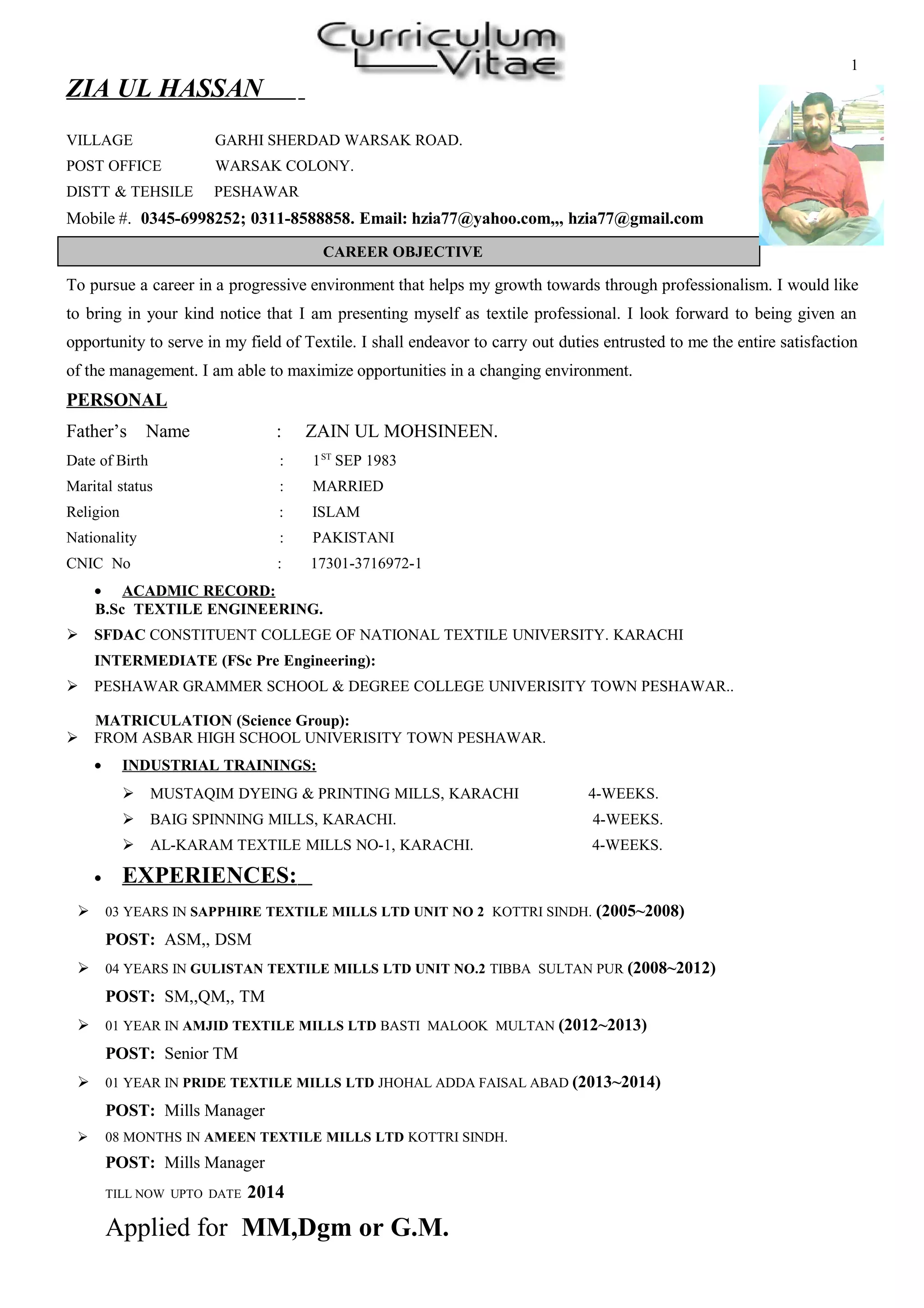 C.V OF ZIA-UL-HASSAN.DOC