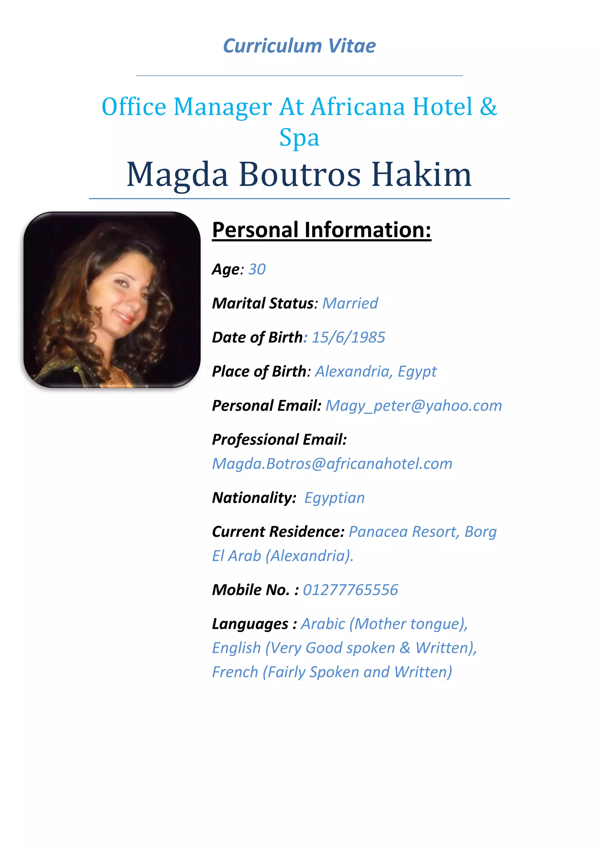 Magda Curriculum Vitae | PDF