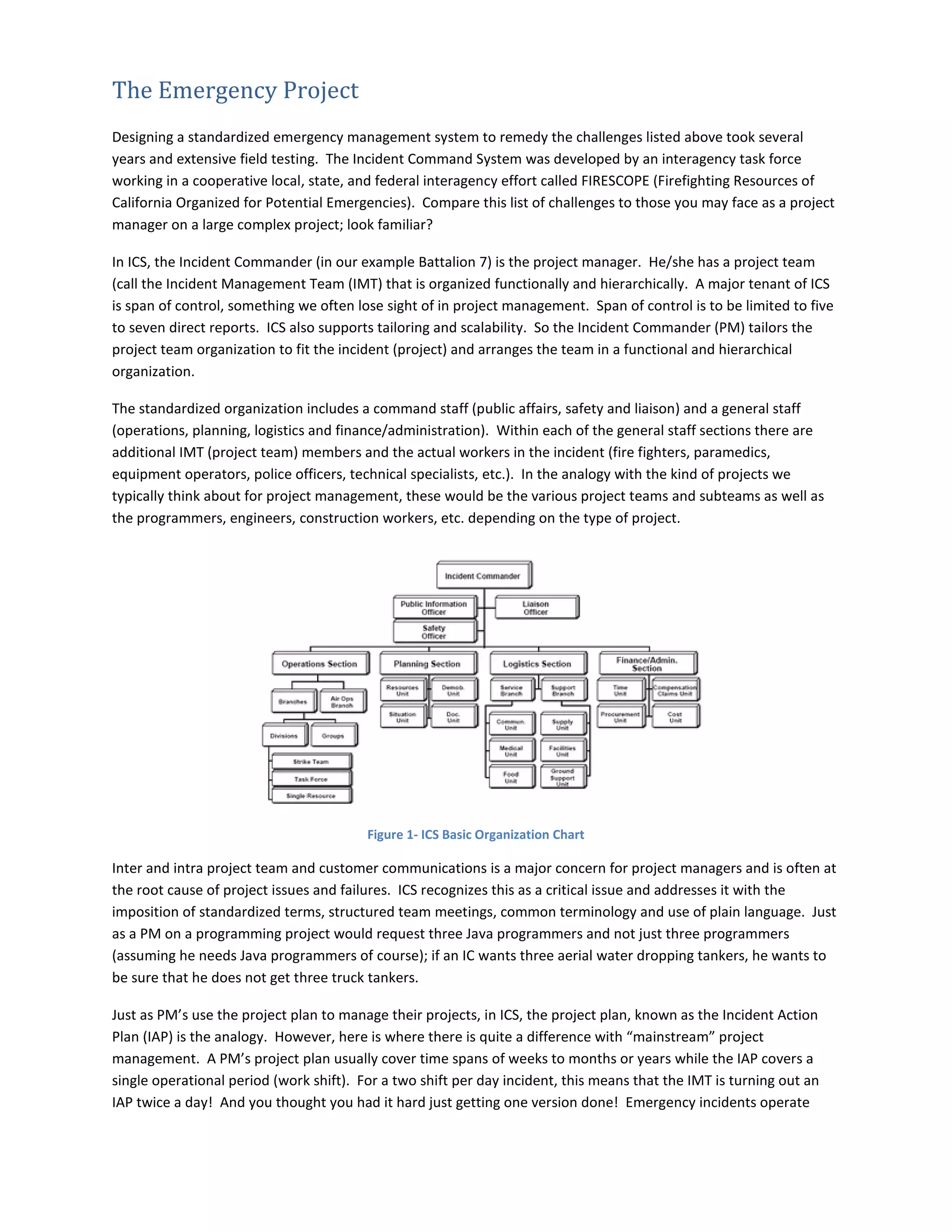 Project Management and ICS article | PDF