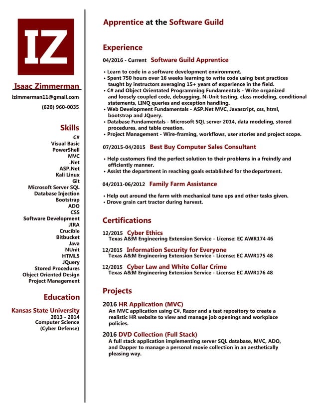 Isaac Zimmerman Resume (1) | PDF