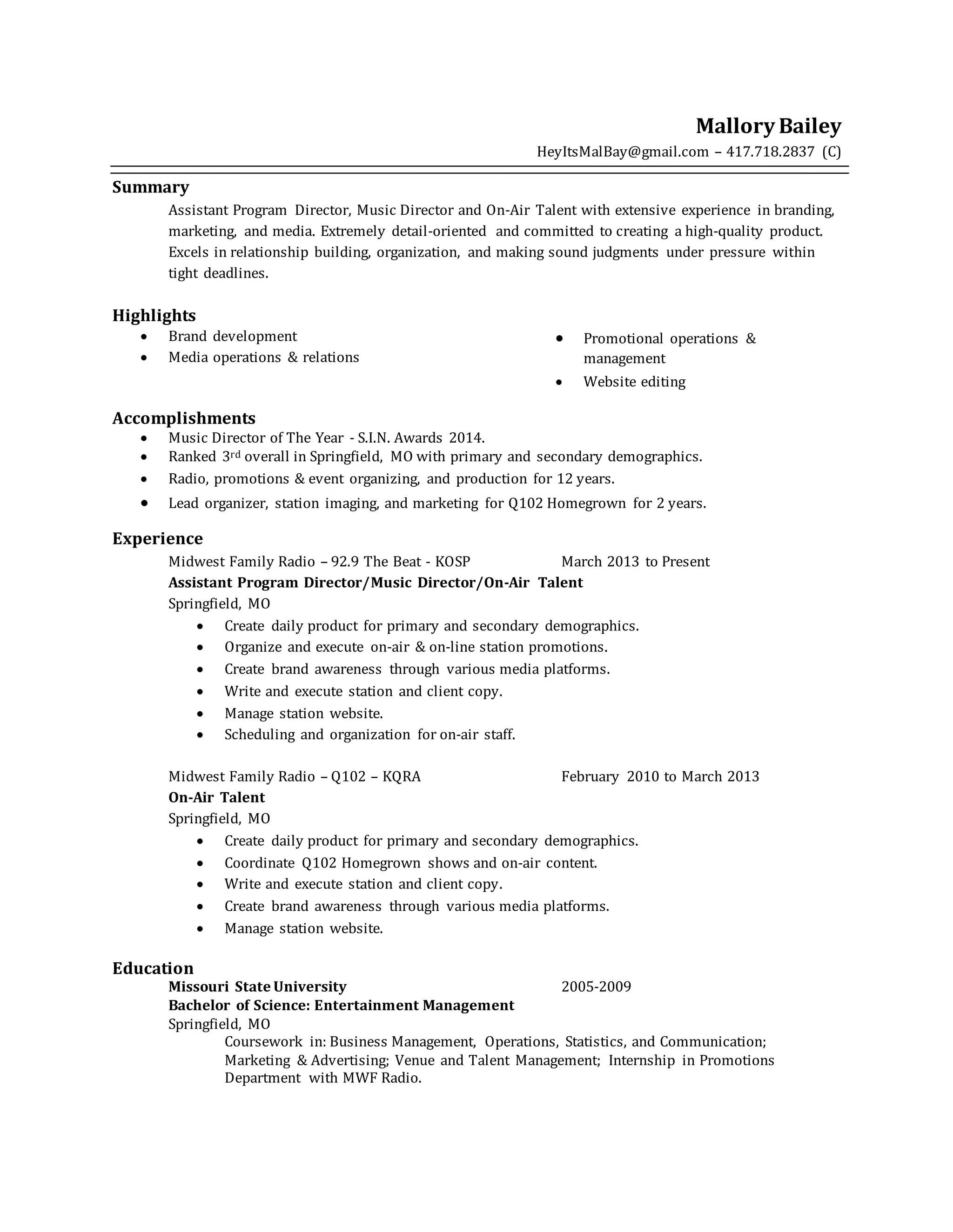 Mallory Bailey Resume | DOCX