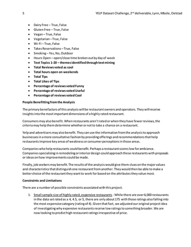 YELP Data Set Challenge | PDF