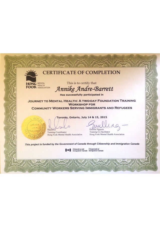 AnnikeAndreBarrett_HongFookMentalHealthCertificate | PDF