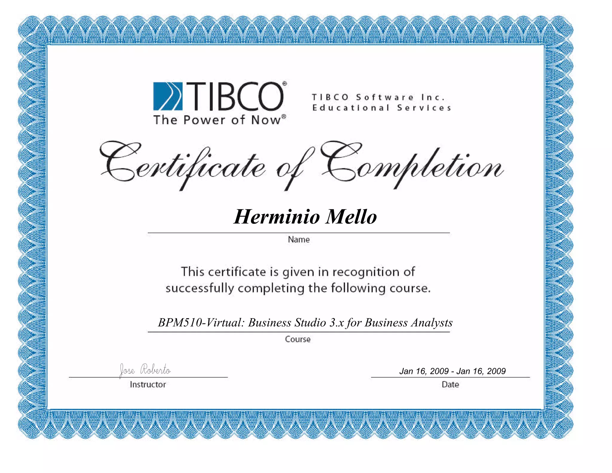 TIBCO Certificate BPM510 | PDF