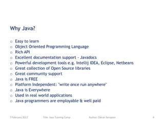 Java Training Camp Level 1 Intro | PPT