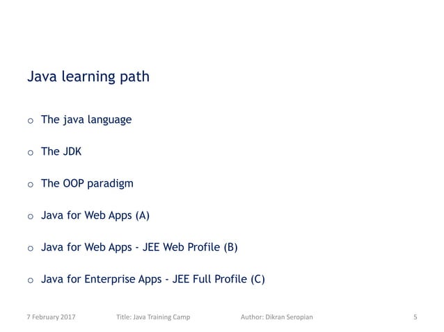 Java Training Camp Level 1 Intro | PPT