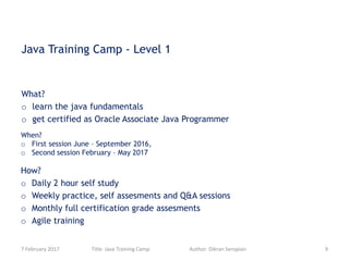 Java Training Camp Level 1 Intro | PPT