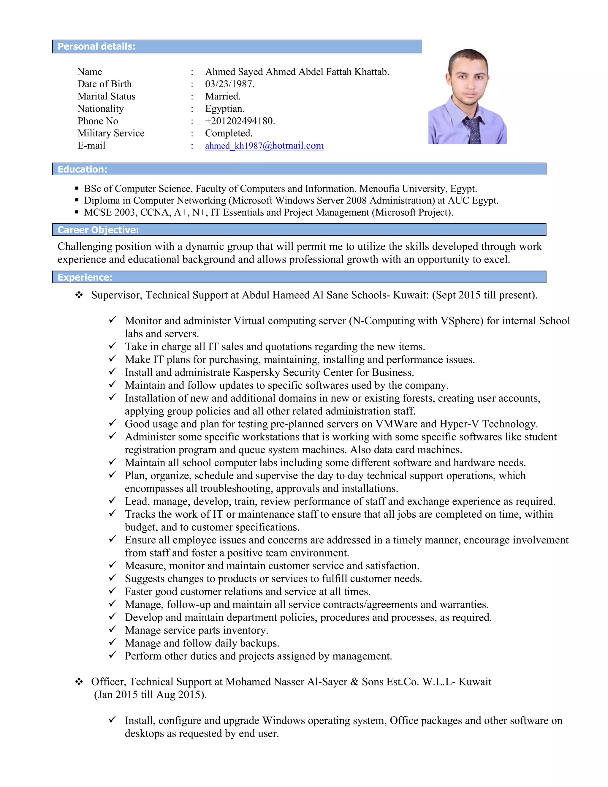 Khattab C.V-egypt | PDF