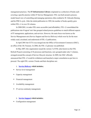 ITIL v3 and COBIT v.4.1 Project Report | DOC