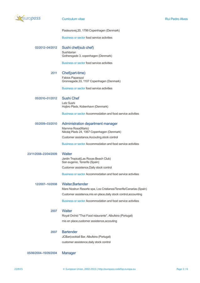 cv final | PDF | Bars & Restaurants | Attractions