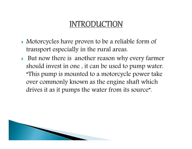 Fabrication of two wheeler water lifting pump | PDF | Water Services ...