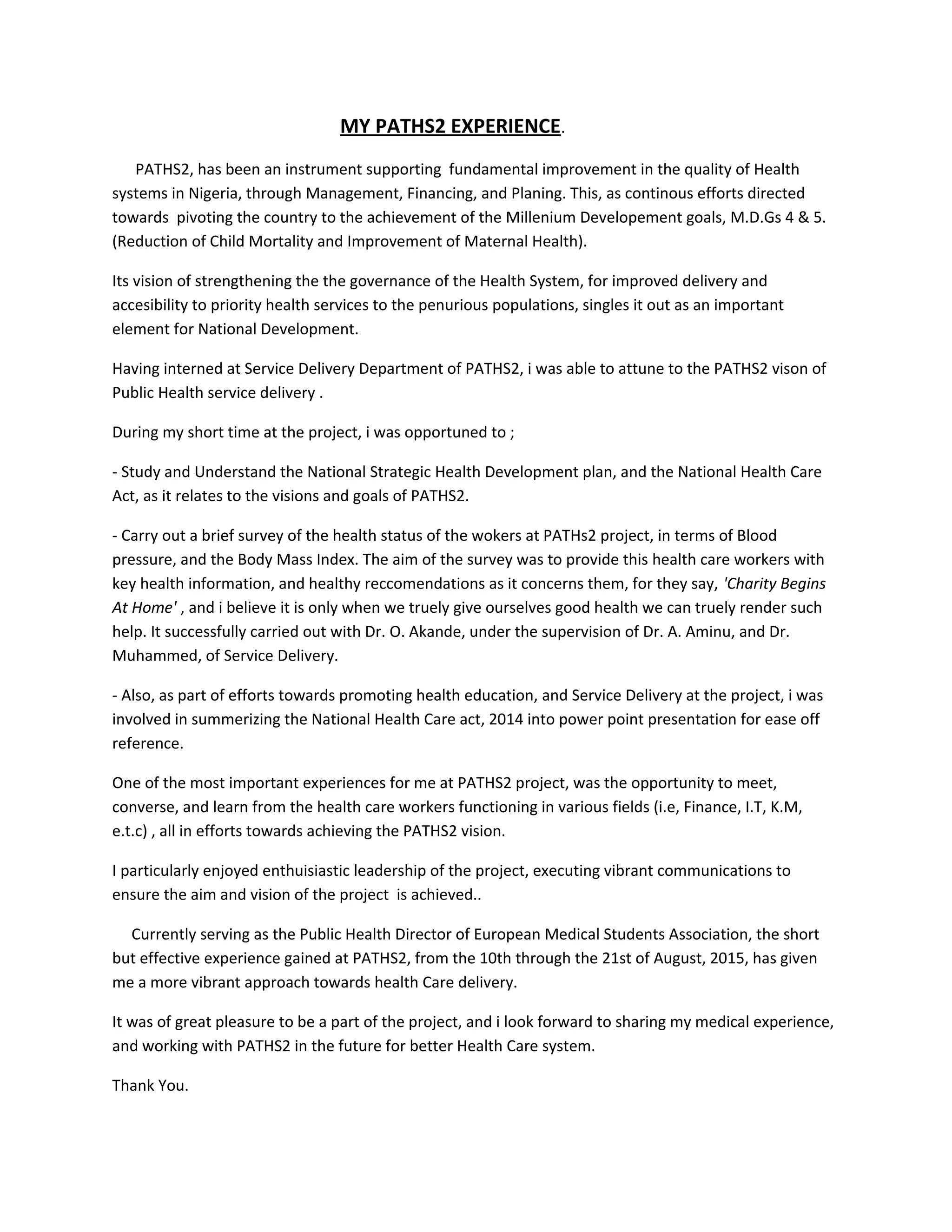 MY PATHS2 EXPER | PDF