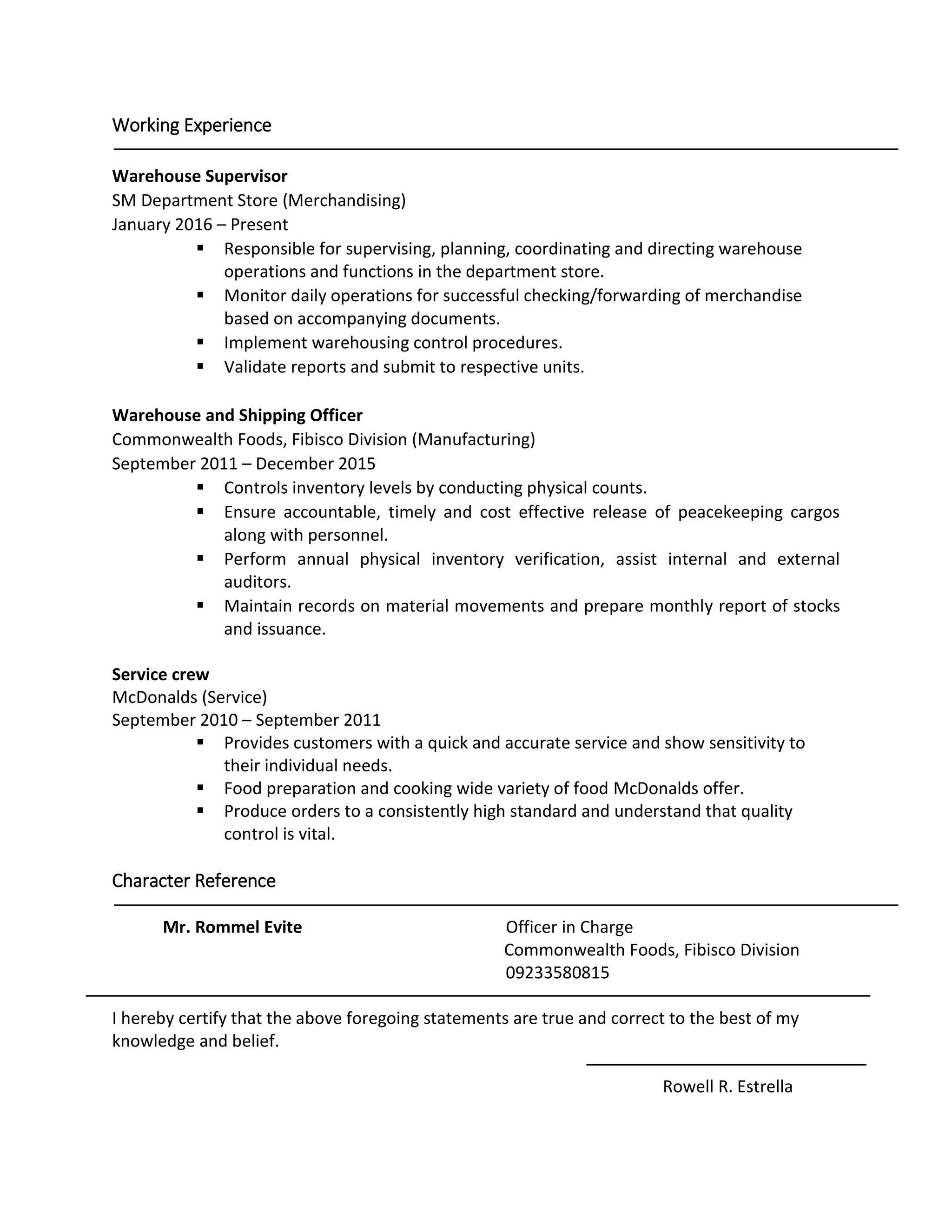 Rowell Estrella | PDF | Logistics | Business
