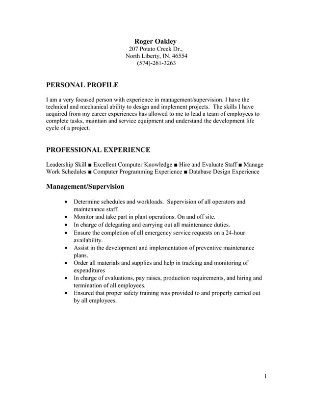 Oakley_Roger Resume | PDF