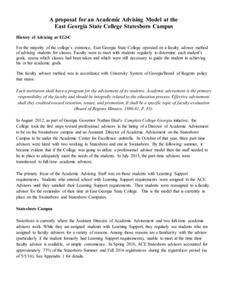 Academic Advising Proposal- Statesboro Campus | PDF