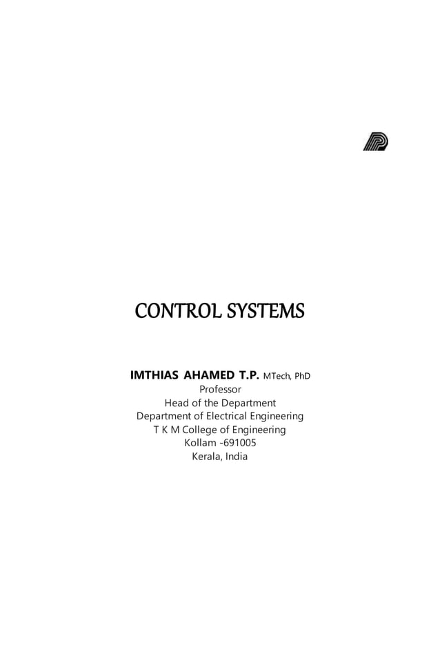 Control System Book Preface TOC | PDF