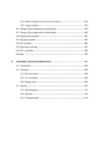 Control System Book Preface TOC | DOCX | Educational Assessment | Education