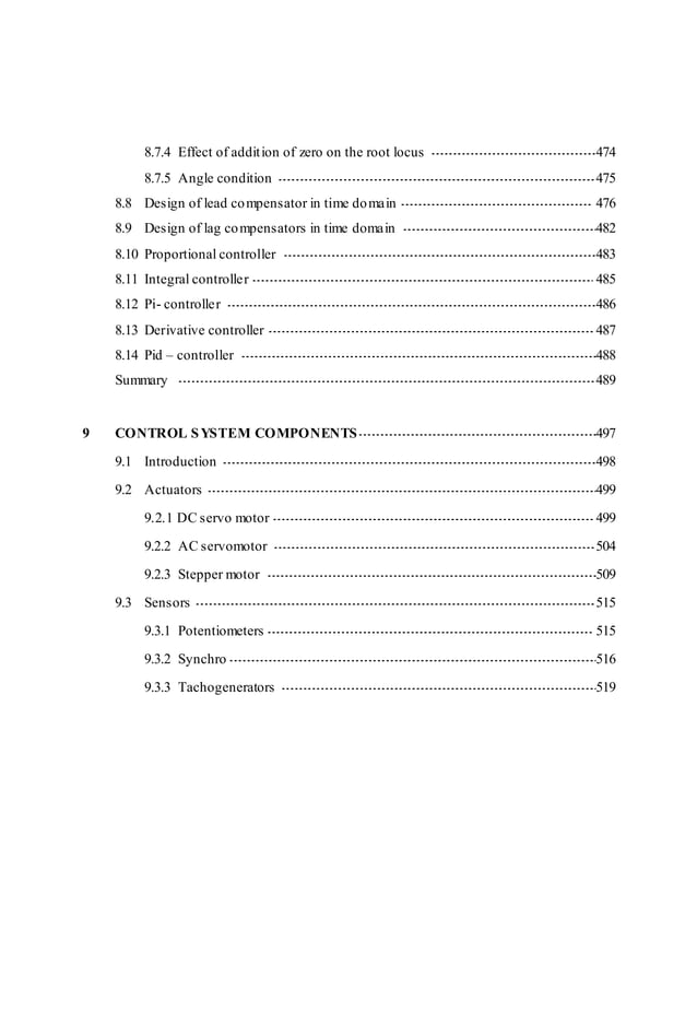 Control System Book Preface TOC | PDF