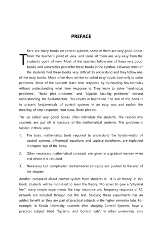Control System Book Preface TOC | DOCX | Educational Assessment | Education