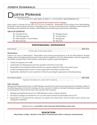 Revised Dustin Perkins Resume 11-17-13 | DOC | Business Administration ...