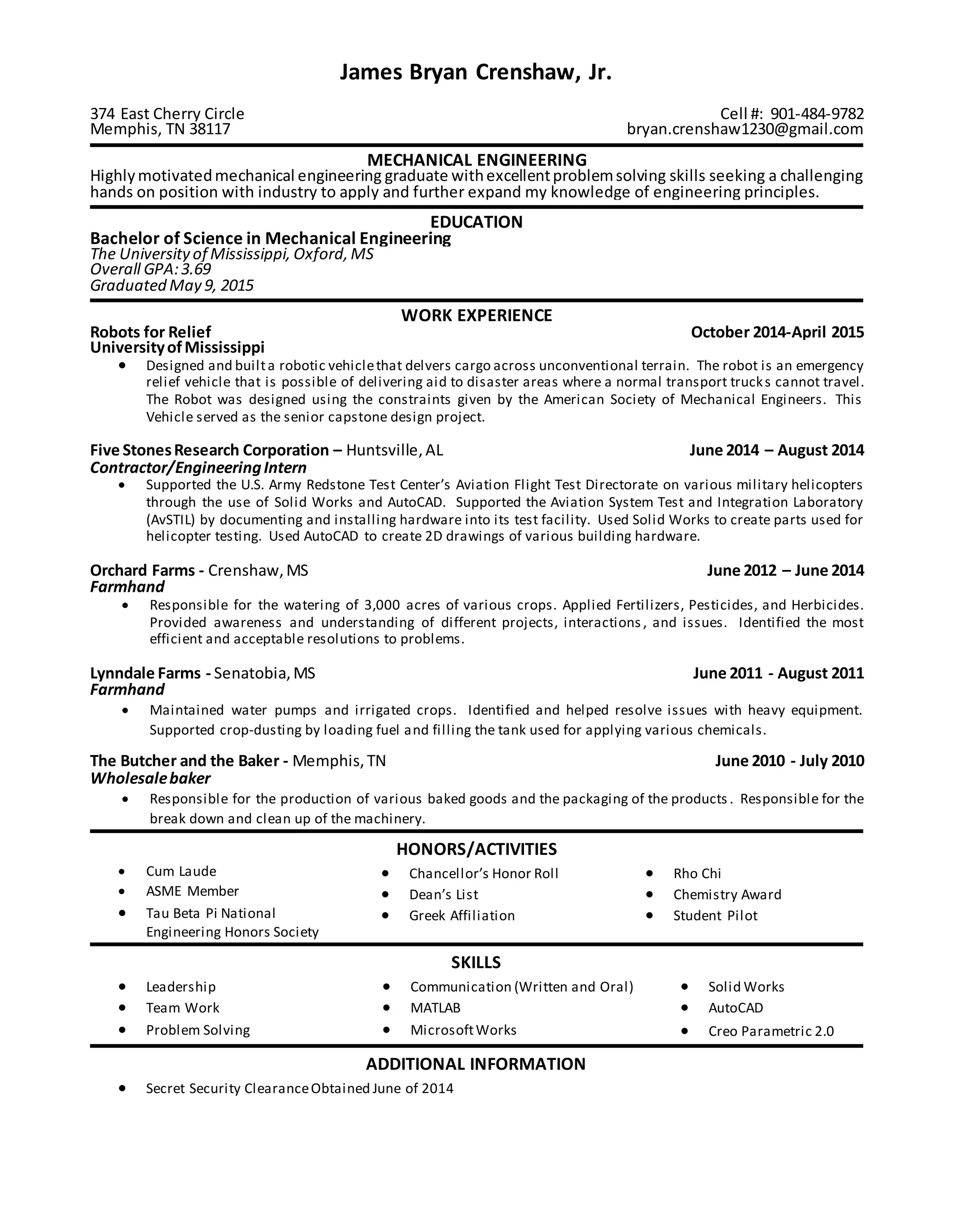 Bryan Crenshaw Resume 1 | DOCX