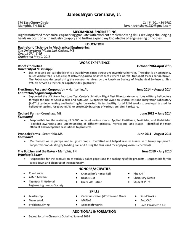 Bryan Crenshaw Resume 1 | PDF