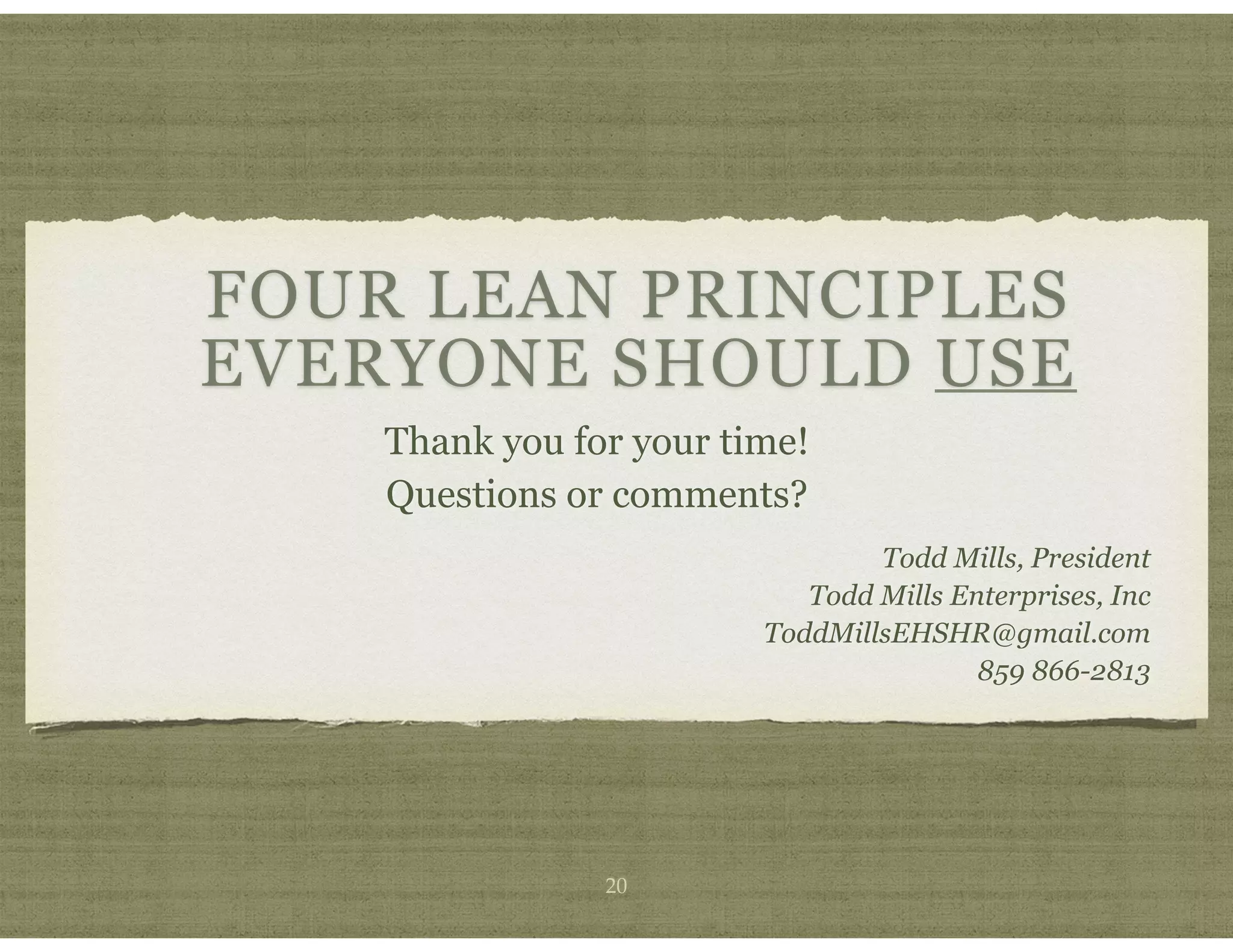 Lean Principles Everyone Should Use (Final) | PDF