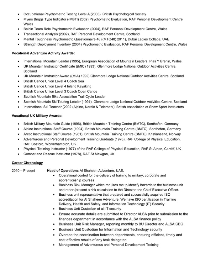 Gerry Gosling CV | PDF