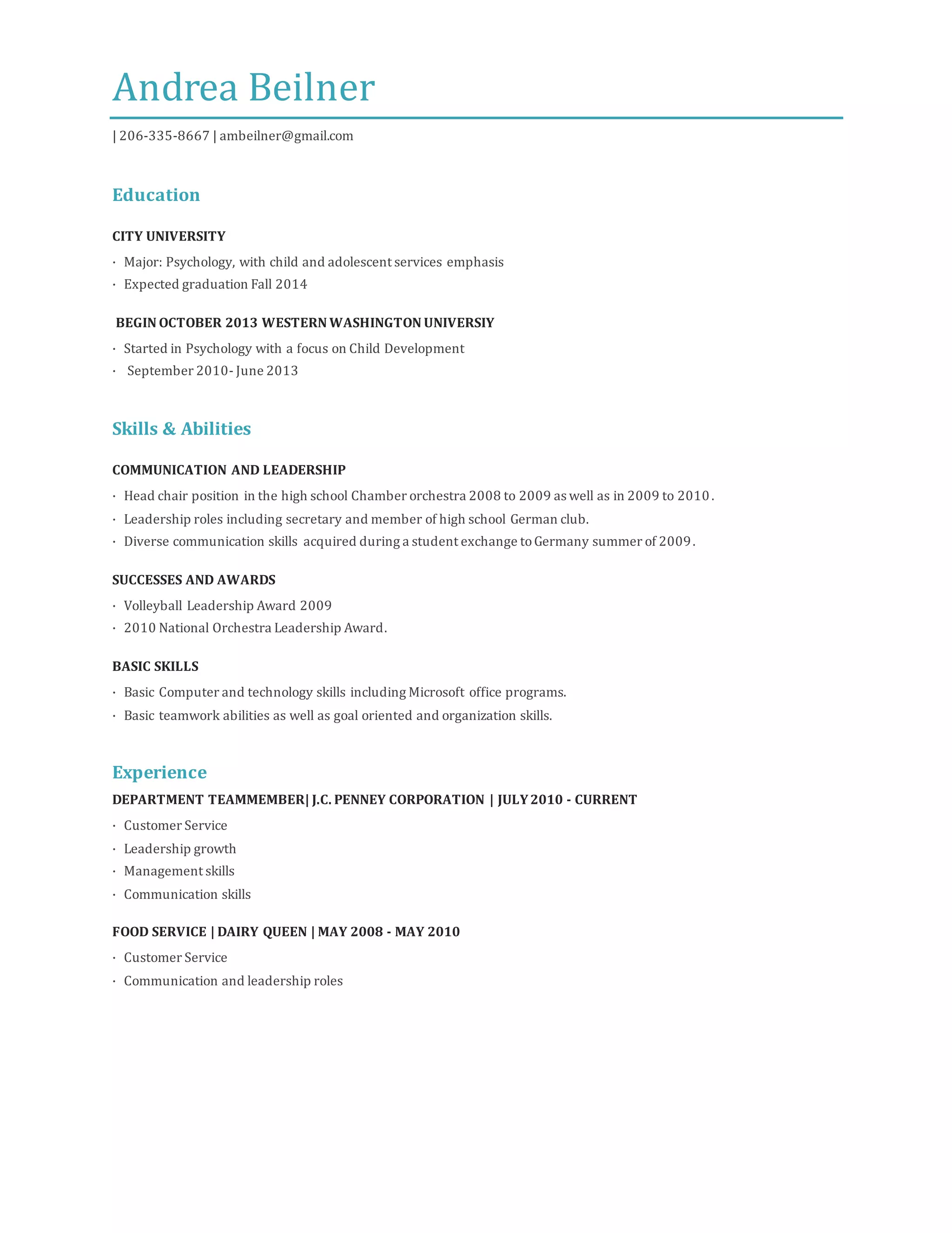 Andrea ResumeFinal2 | DOCX