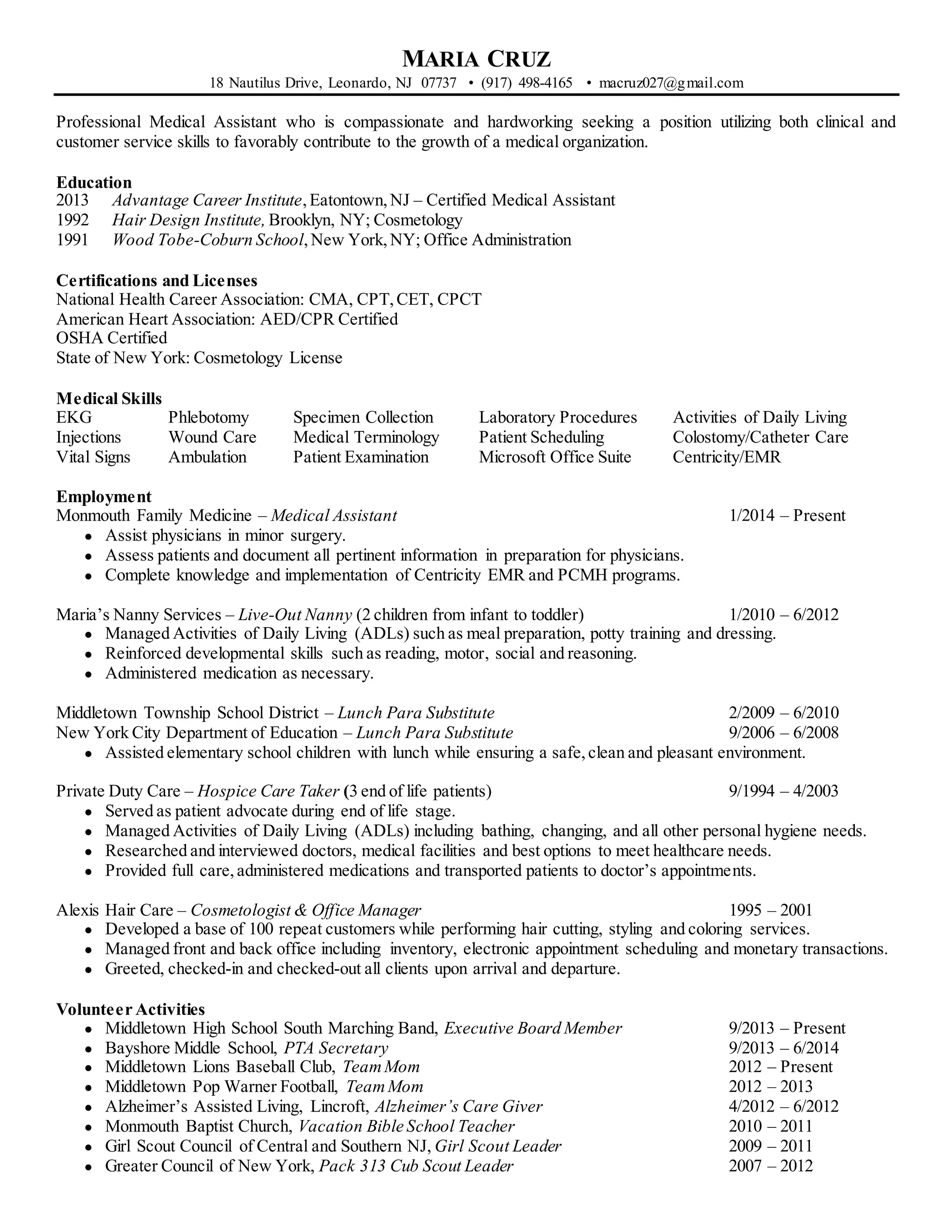 Maria_Cruz_Resume.1 | PDF