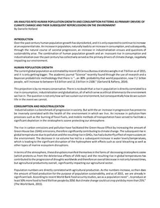 Analysis On Human Population & Consumption on Environment | PDF