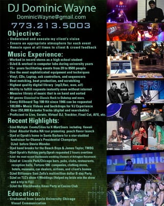 DJ_Dominic_Wayne_Resume 2015 | PDF