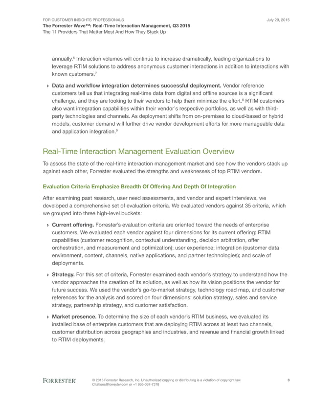 The Forrester Wave - Real Time Interaction Management | PDF