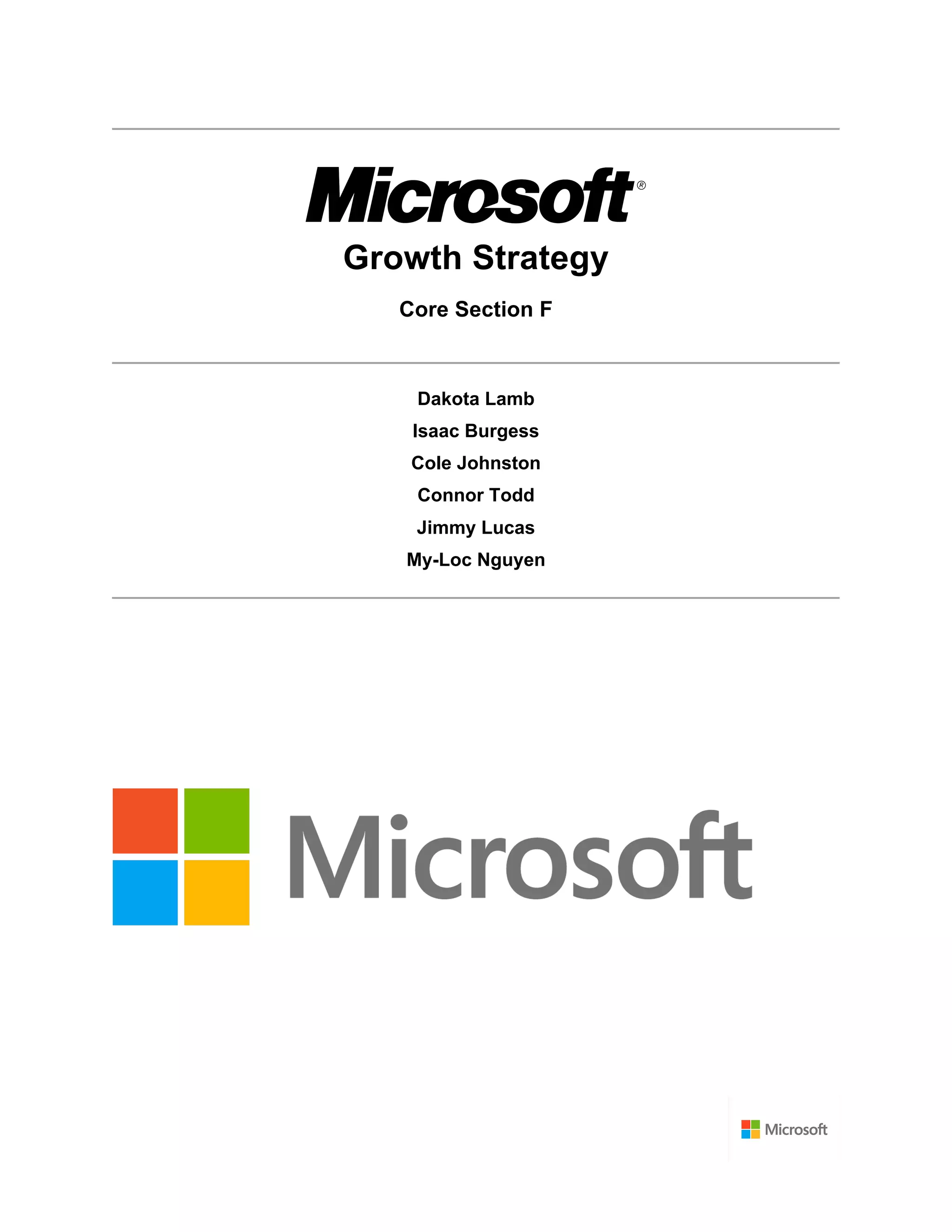 Microsoft Growth Strategy | PDF