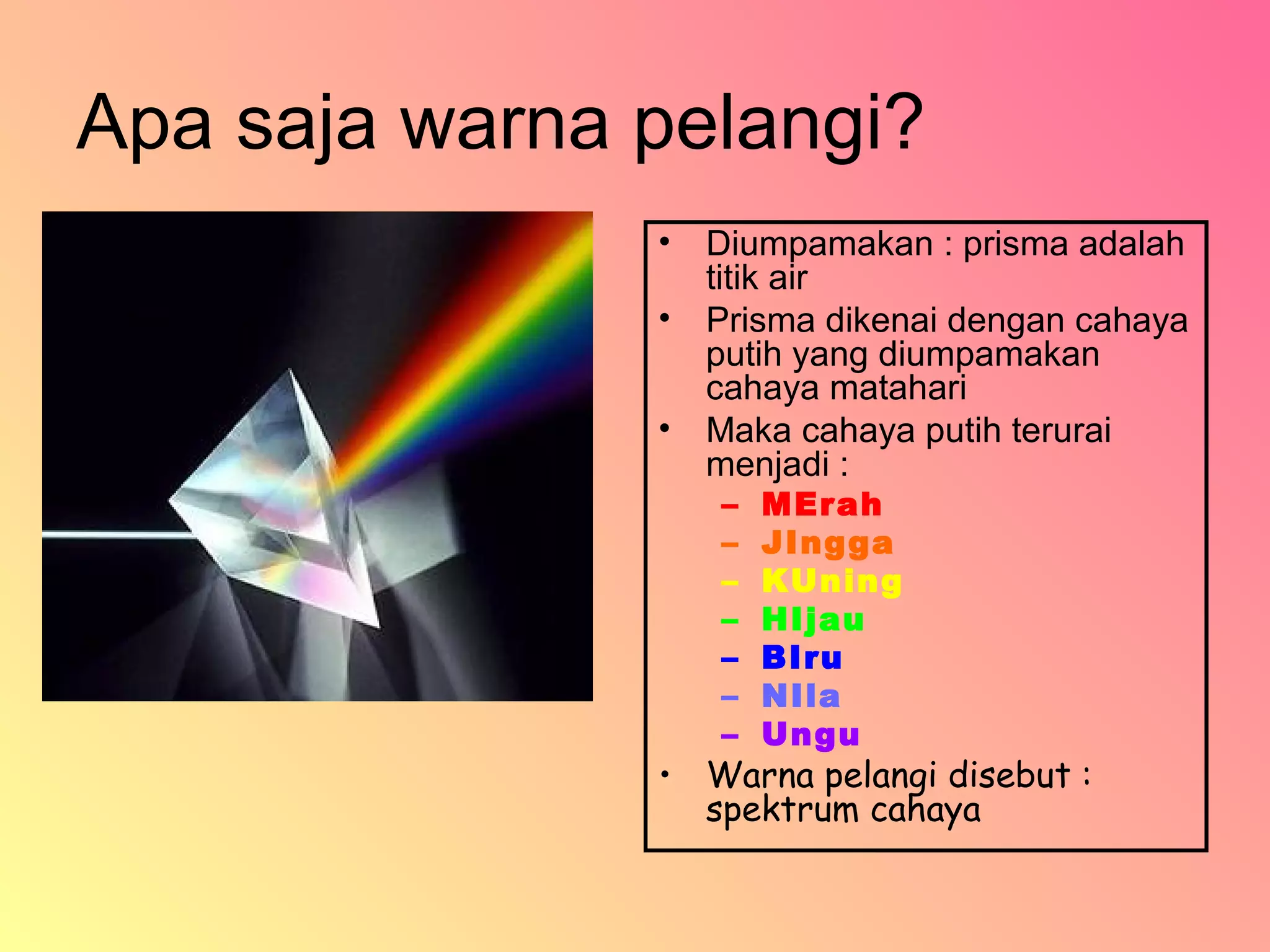 bagaimana pelangi terbentuk | PPT