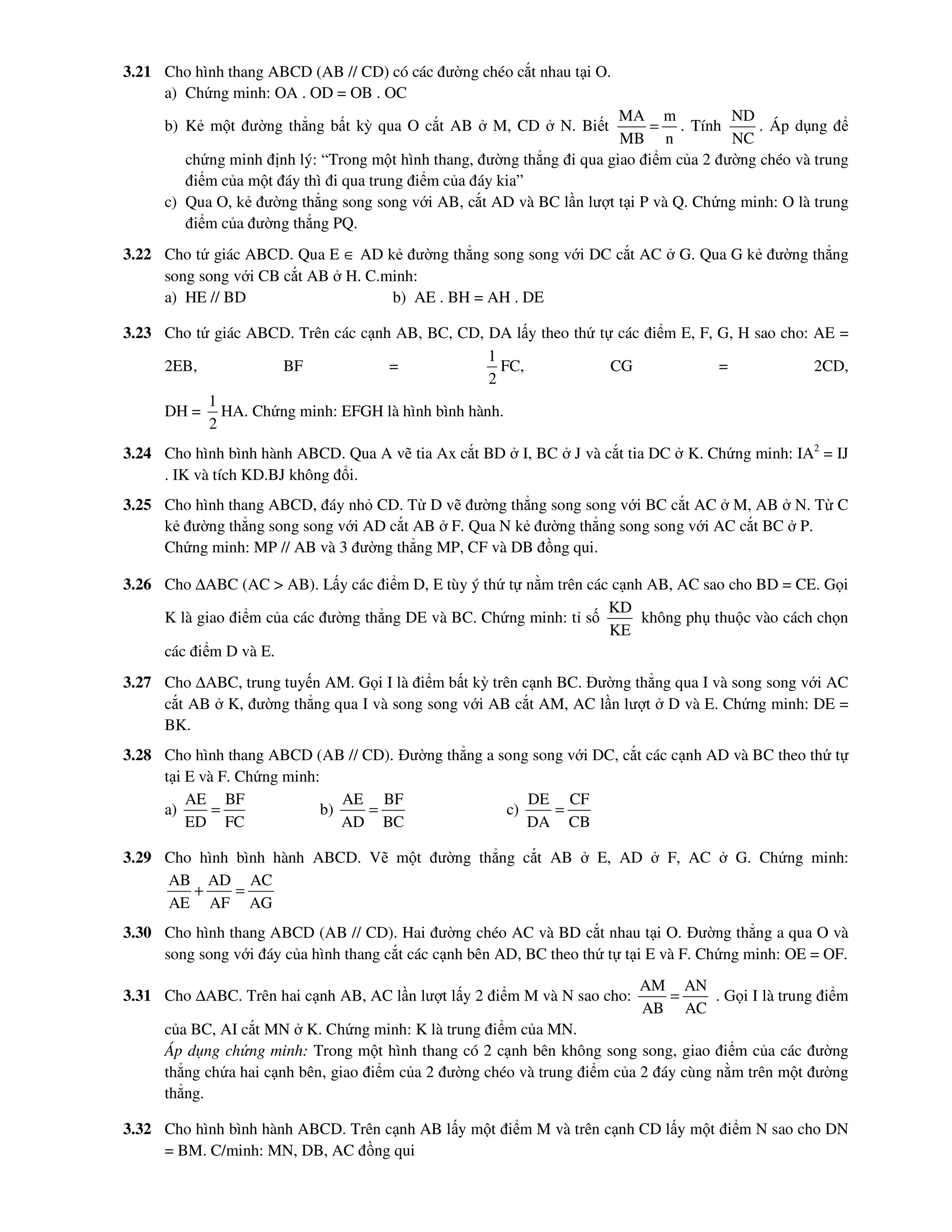 (8) bai tap ve dinh ly talet trong tam giac | PDF