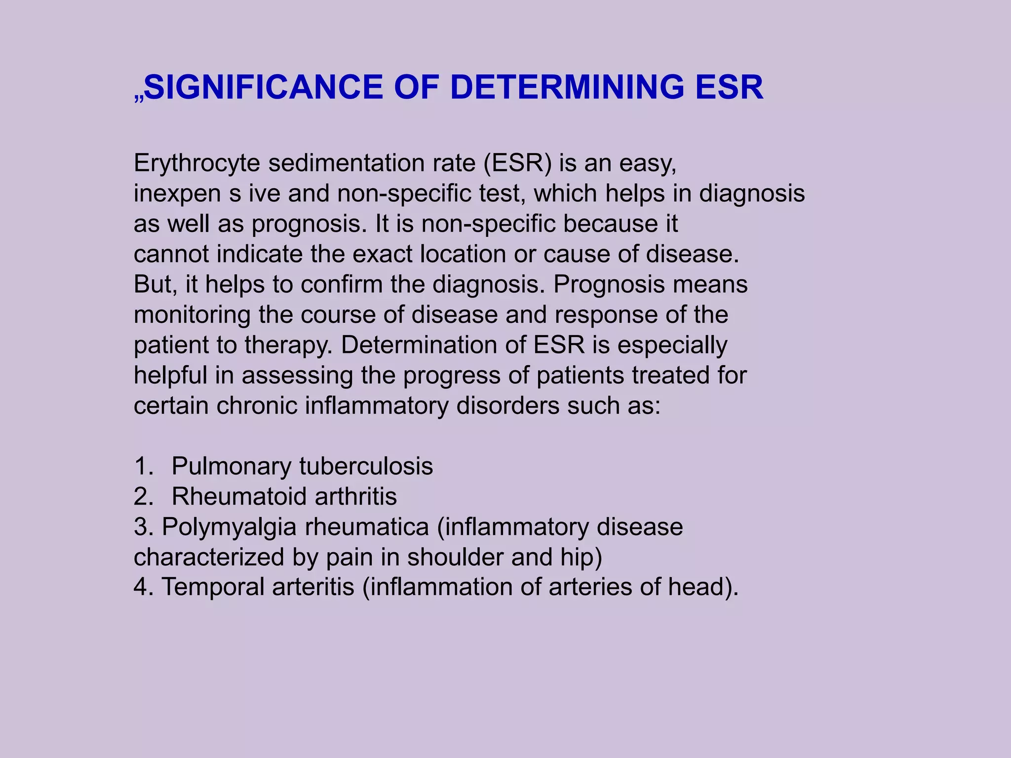 Erythrocyte [ESR] | PPTX