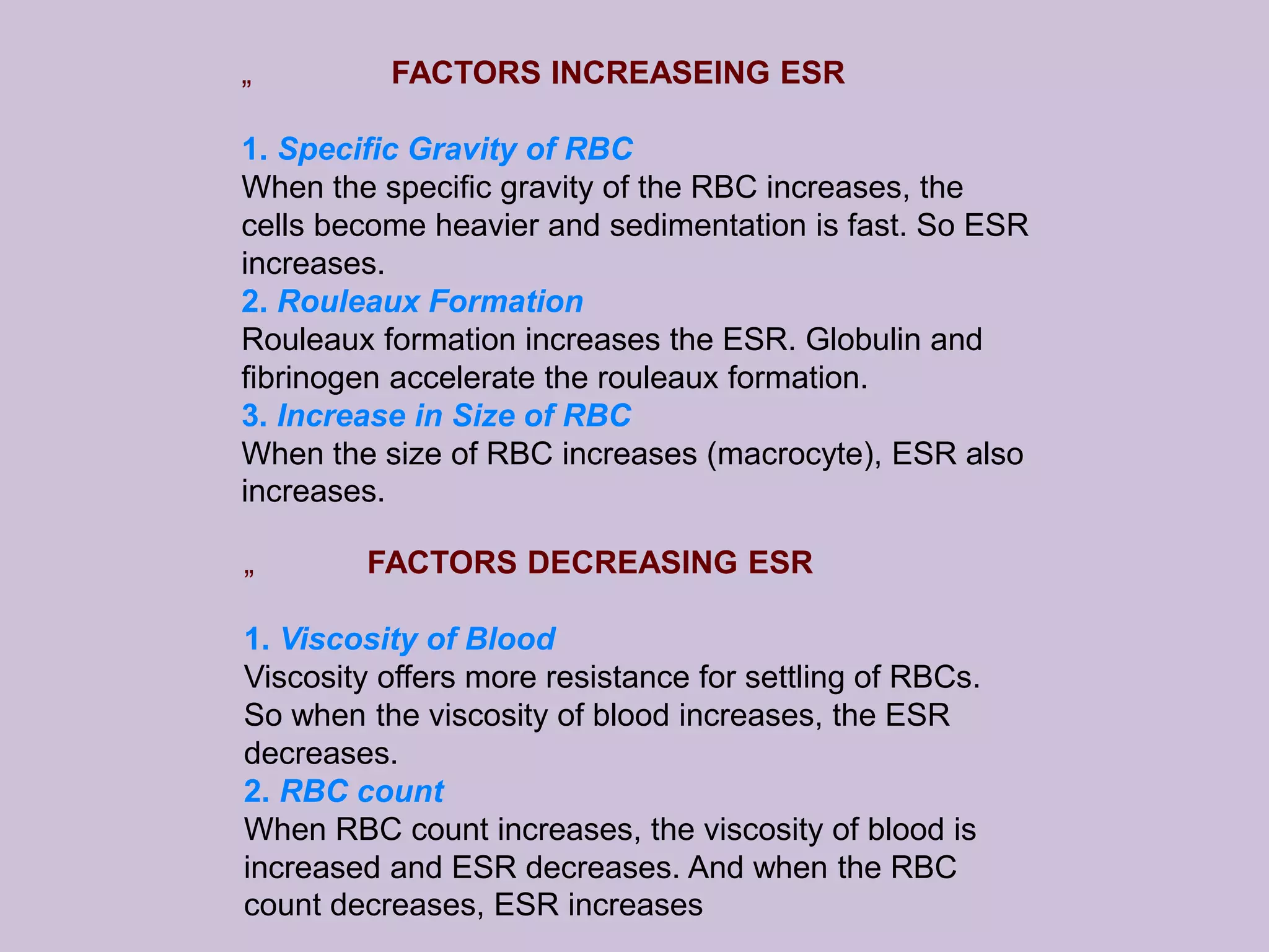 Erythrocyte [ESR] | PPTX
