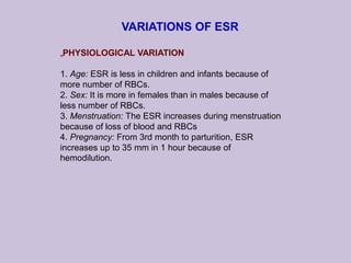 Erythrocyte [ESR] | PPT