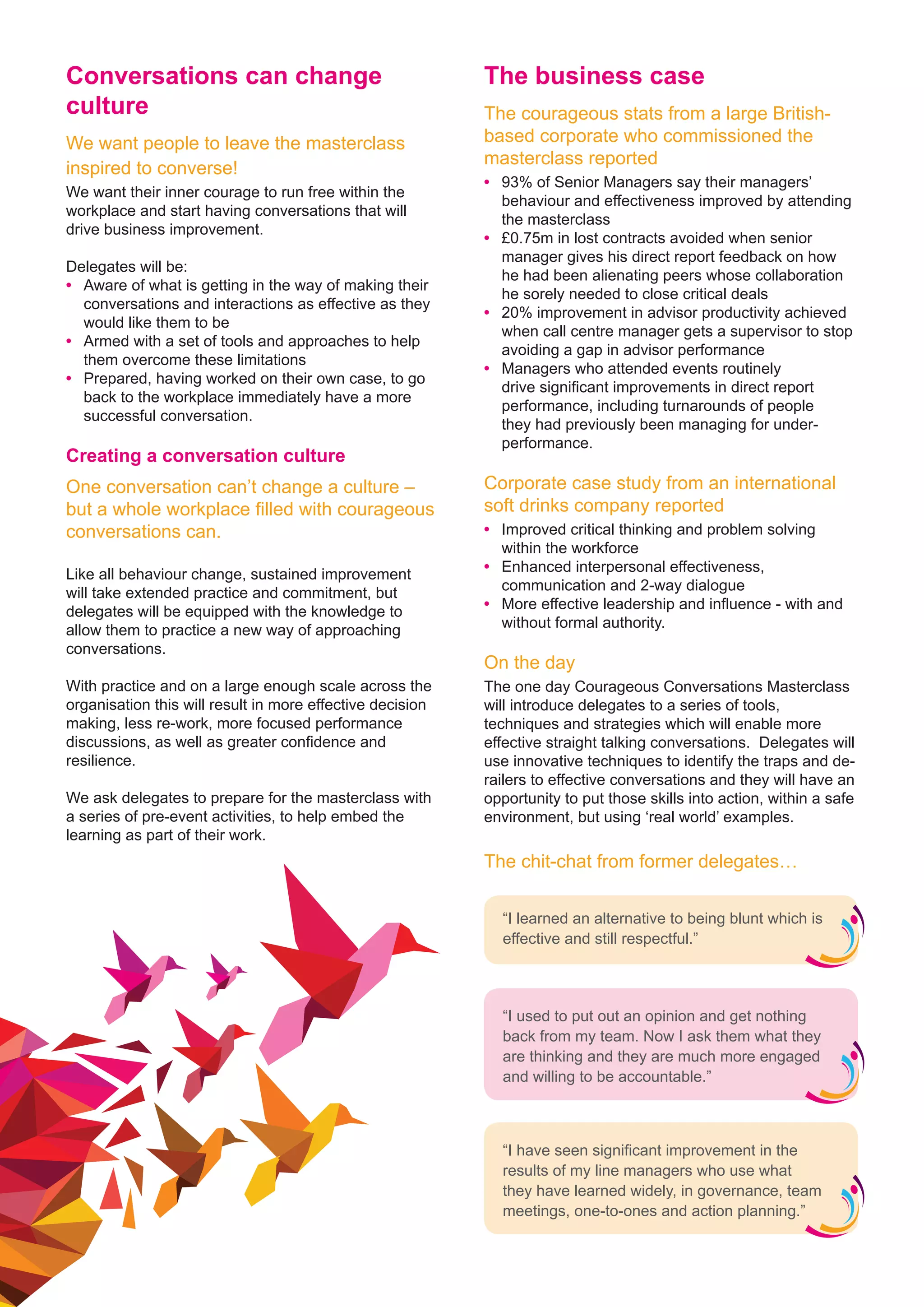 WME - Courageous Conversation A4 leaflet 2015 V2 | PDF | Business Administration | Business