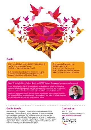 WME - Courageous Conversation A4 leaflet 2015 V2 | PDF | Business Administration | Business