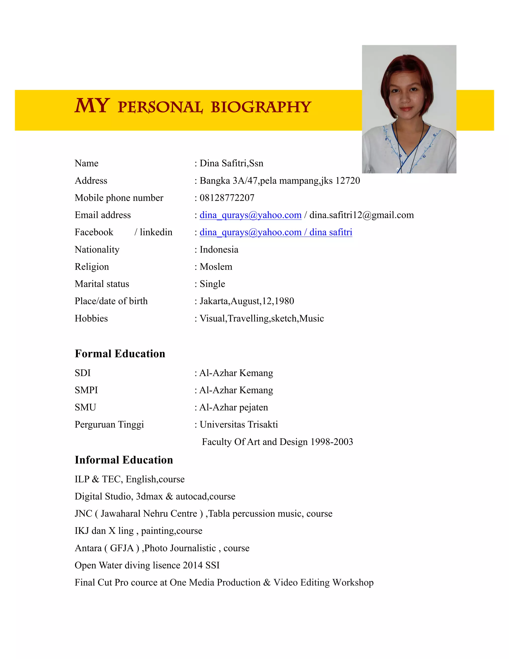 My Personal Biography dina | PDF