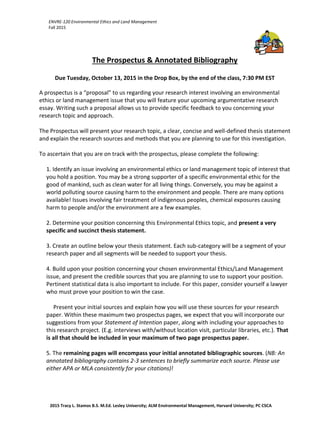 2015 The Prospectus & Annotated Bibliography_2015 | PDF