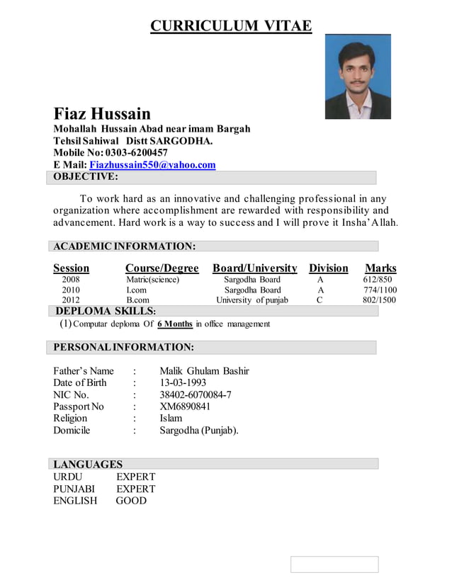 FIAZ HUSSAIN cv | DOCX