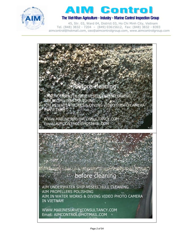 AIM CONTROL HULL BIO-FOULING SOLUTION AND TREATMENT | PDF