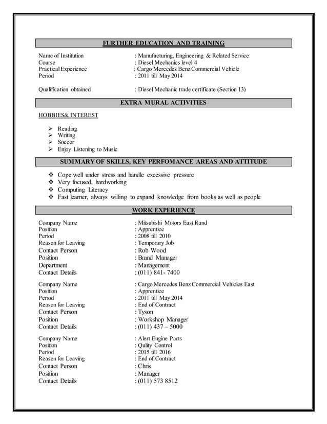 NTSAKO CV-3-1 (2) | DOCX | Careers