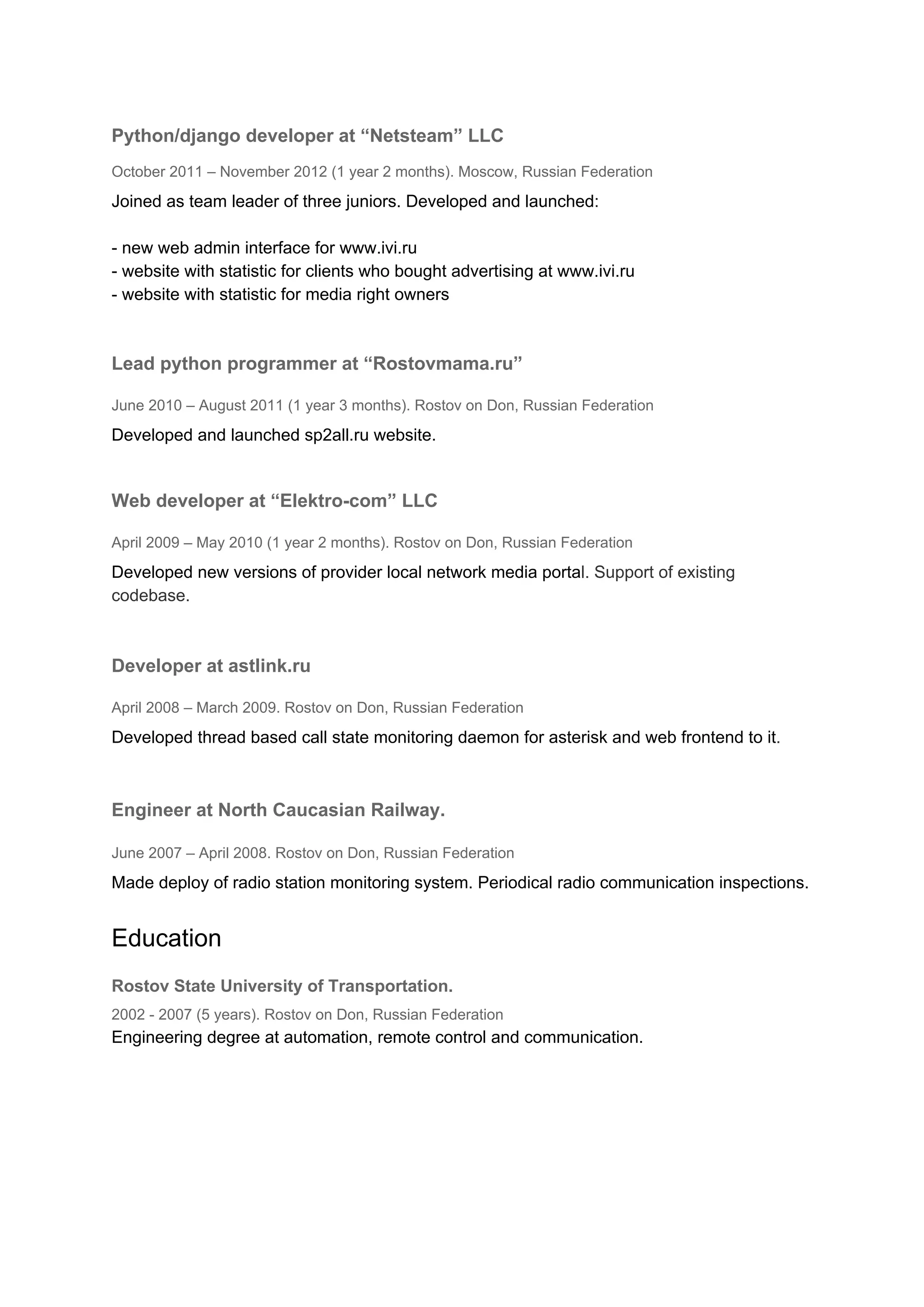 CVVladimirProkhoda | PDF | Internet | Computing