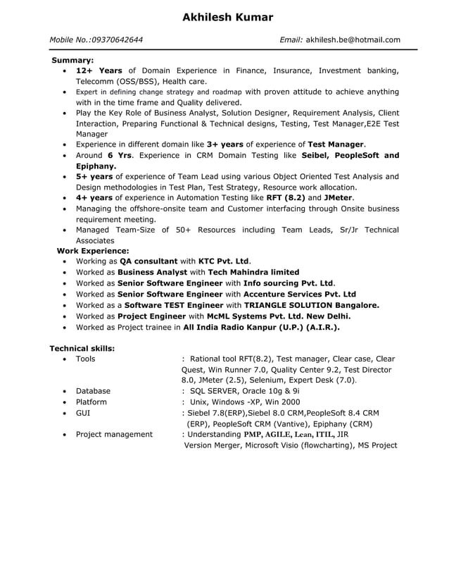 Akhilesh Kumar_ Resume | PDF