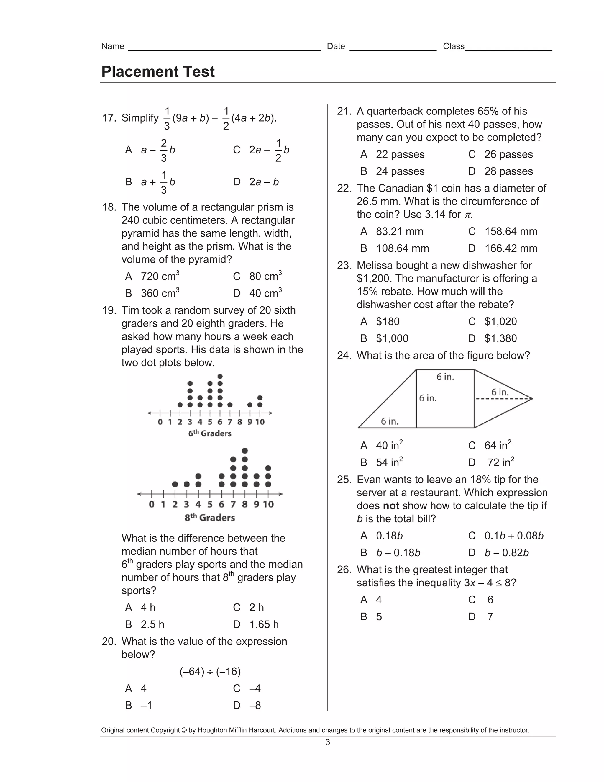8 bcd math summer packet (hadzovic & shammas) | PDF