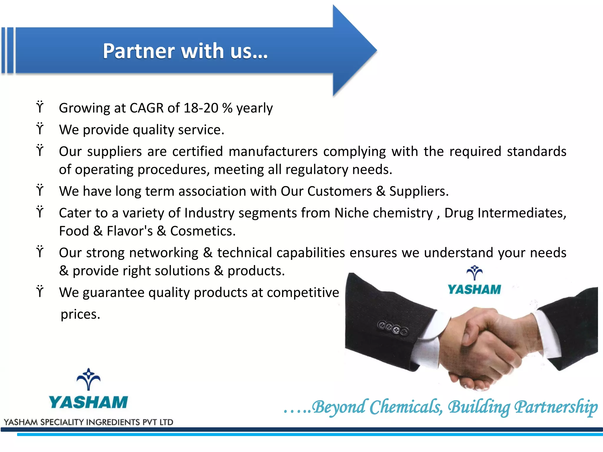 Yasham Specialty Ingredients Pvt Ltd_Business Presentation | PDF